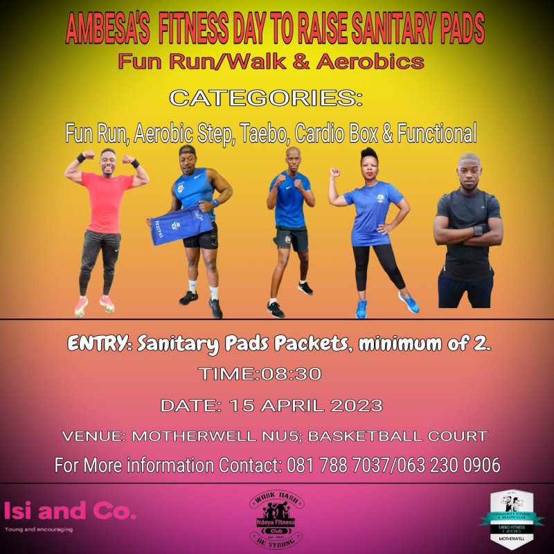 Event: Ambesa's Fitness Day to Raise Sanitary - Nelson Mandela Bay ...