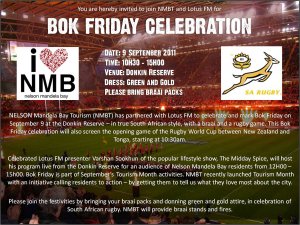 Event: Bok Friday Braai - Nelson Mandela Bay (Port Elizabeth)