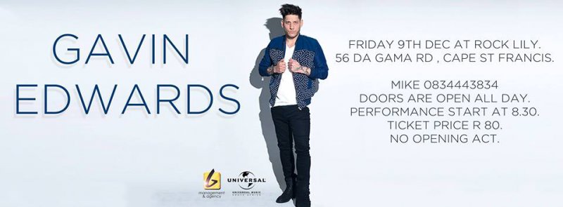 Event: Gavin Edwards - Rock Lily - Nelson Mandela Bay (Port Elizabeth)