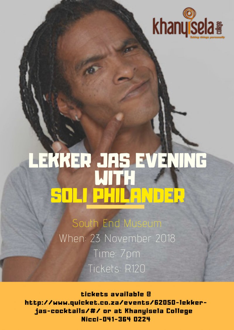 Event: Lekker Jas Evening with Soli Philander - Nelson Mandela Bay ...